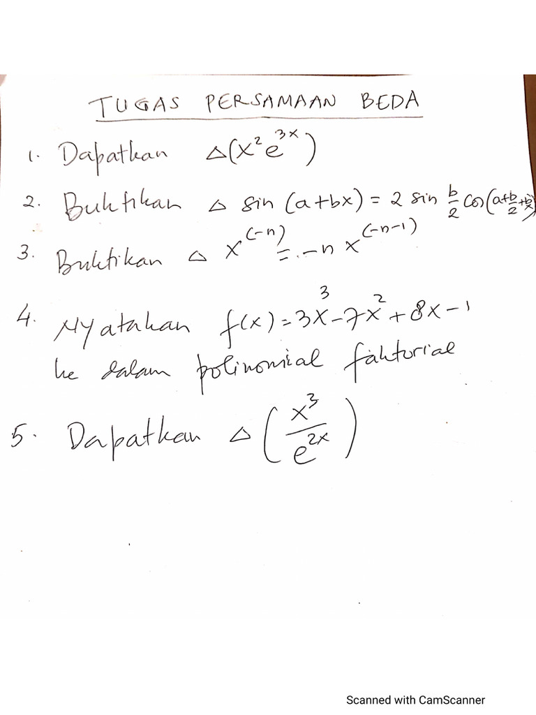 Tugas Persamaan Beda | PDF