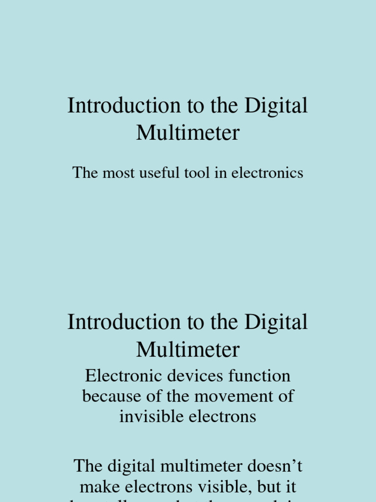 Introduction To The Digital Multimeter | PDF