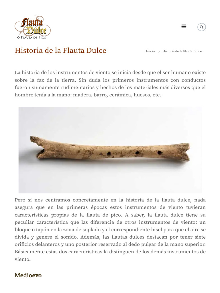 Historia de La Flauta Dulce | PDF | Grabadora (instrumento musical ...
