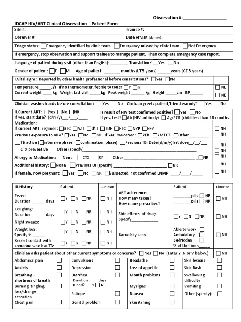 IDCAP Clinical Assessment Tools | PDF | Malaria | Pneumonia
