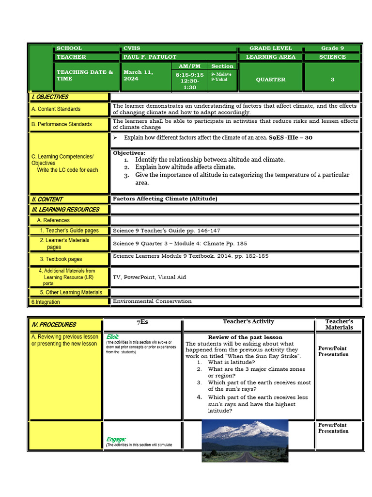 Climate (ALTITUDE) | PDF | Learning | Altitude
