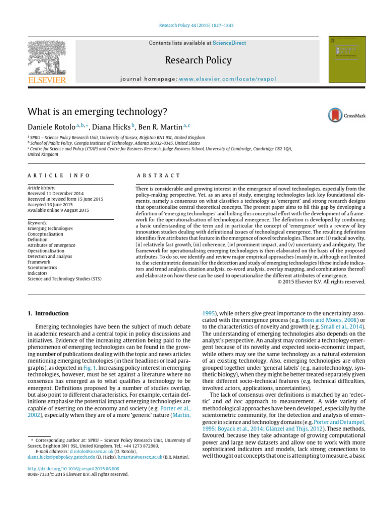 What Is An Emerging Tech | PDF | Emerging Technologies | System