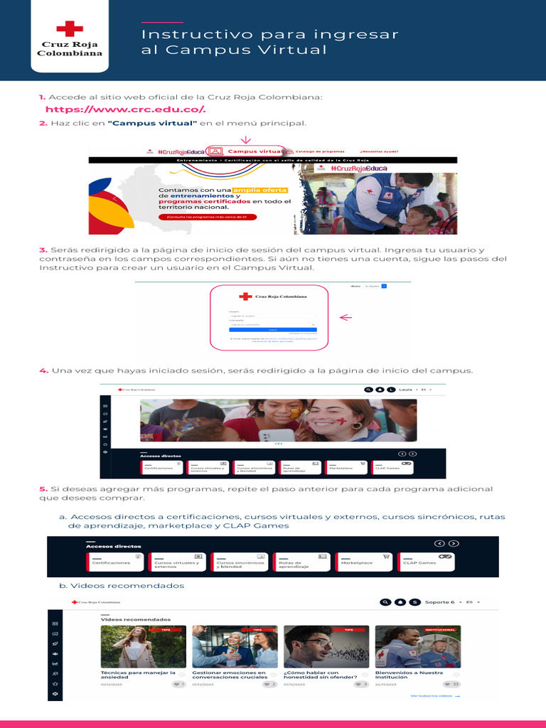 Guía De Acceso Al Campus Virtual Pdf Red Mundial Internet Y Web
