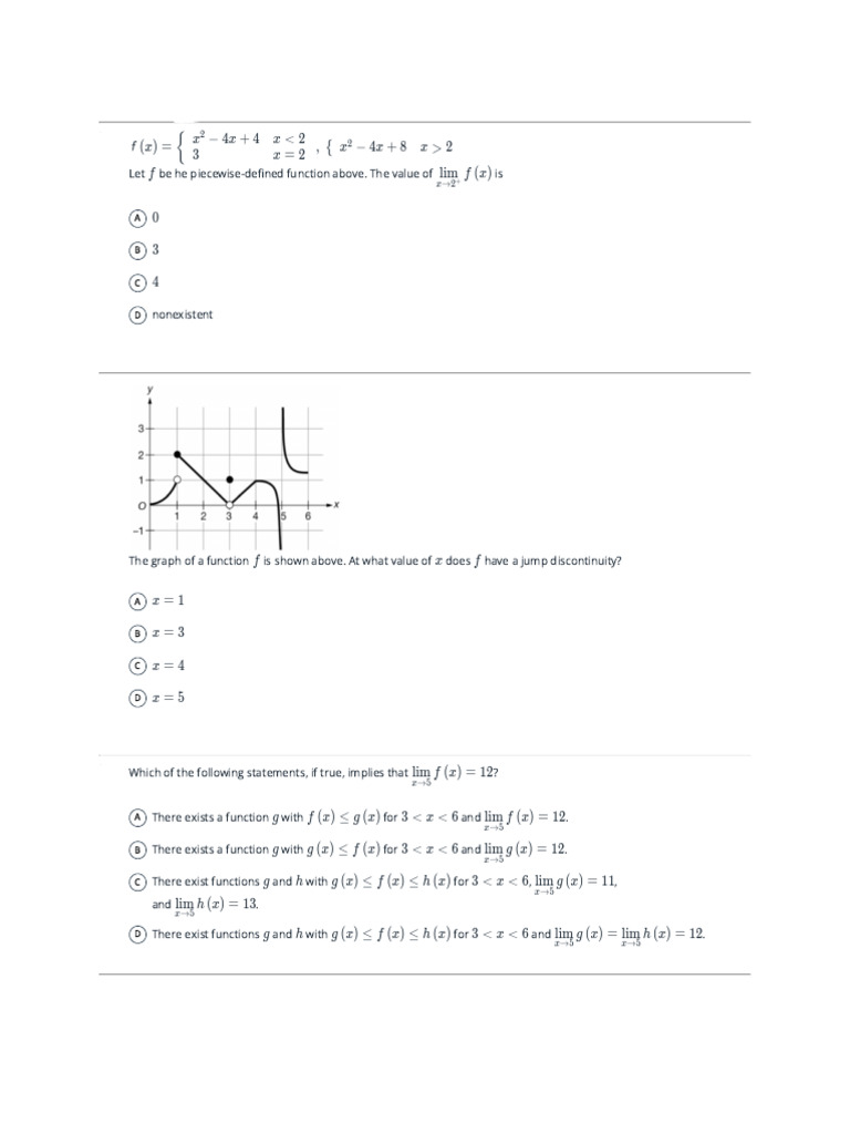 Limits and Continuity Practise Set 12 | PDF | Mathematical Relations | Mathematical Analysis