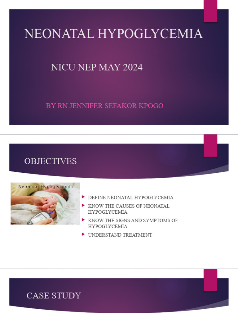 Neonatal Hypoglycemia (Jennifer) | PDF | Hypoglycemia | Medical Specialties
