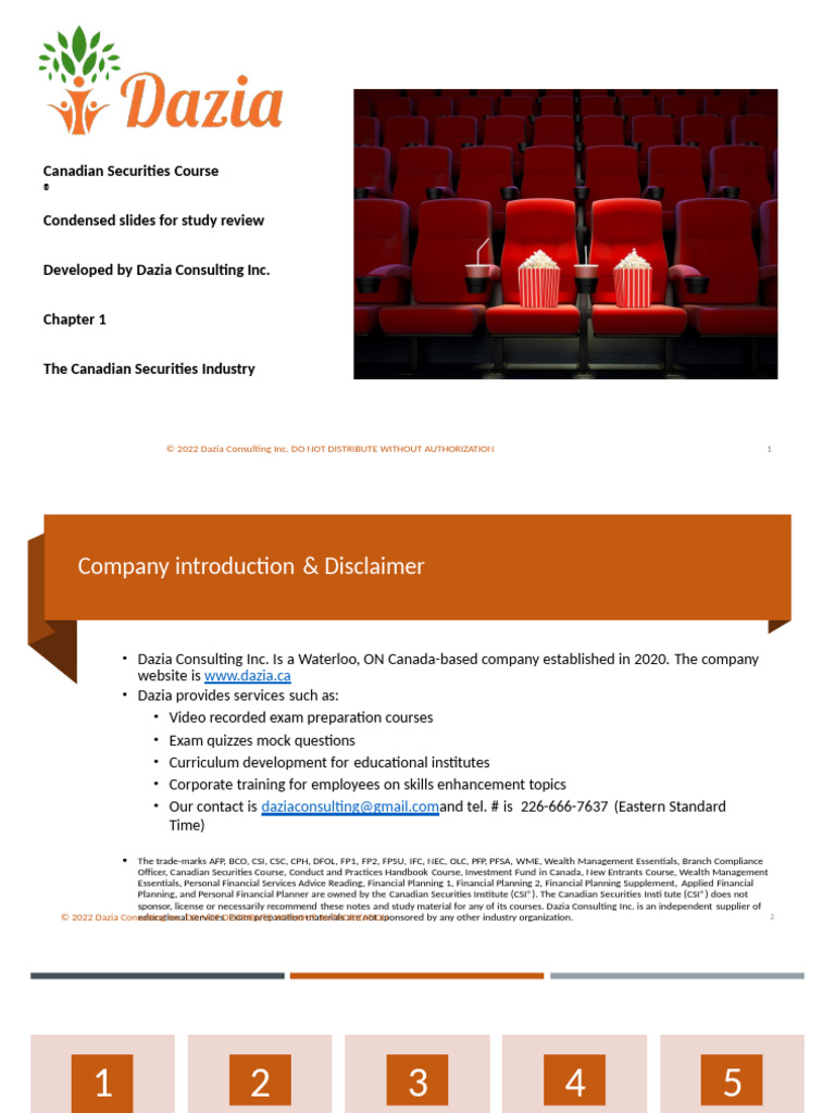 Canadian Securities Course-Chapter 1 | PDF | Securities (Finance ...