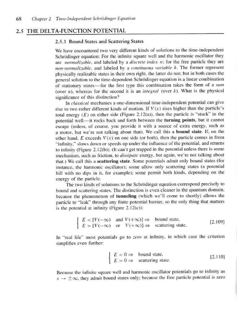 Potencial Delta Dirac (DJ Griffiths) | PDF