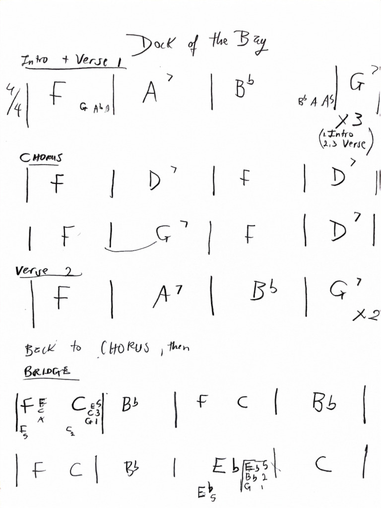 Dock of The Bay Chart F Major | PDF