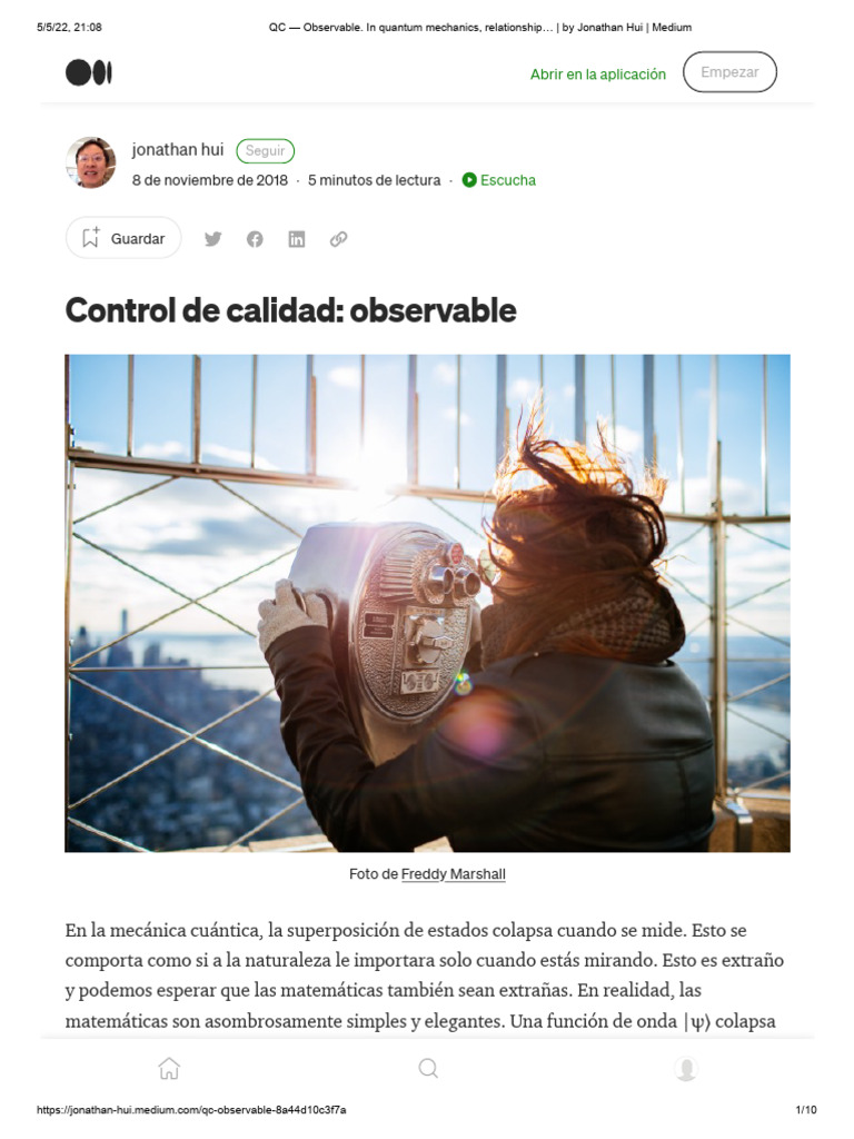 QC - Observable. in Quantum Mechanics, Relationship - by Jonathan Hui - Medium | PDF | Valores ...