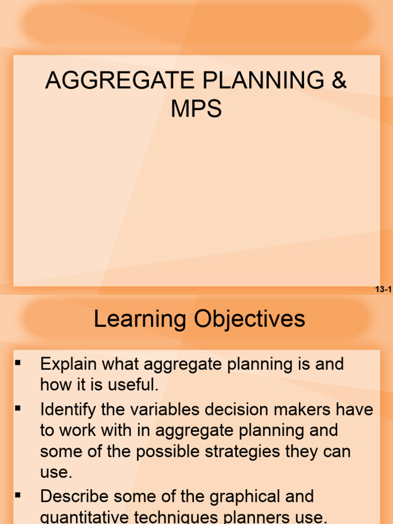 Aggregate Planning and Mps | PDF | Inventory | Demand