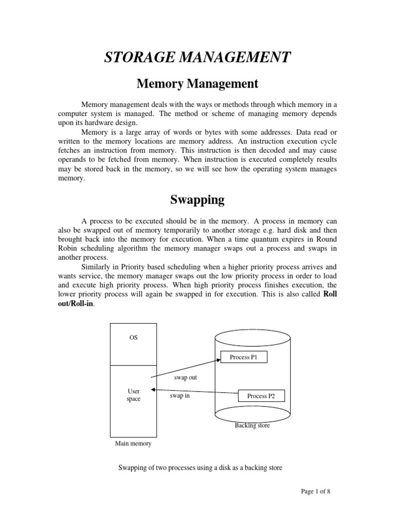 Memory Management | PDF | Process (Computing) | Operating System
