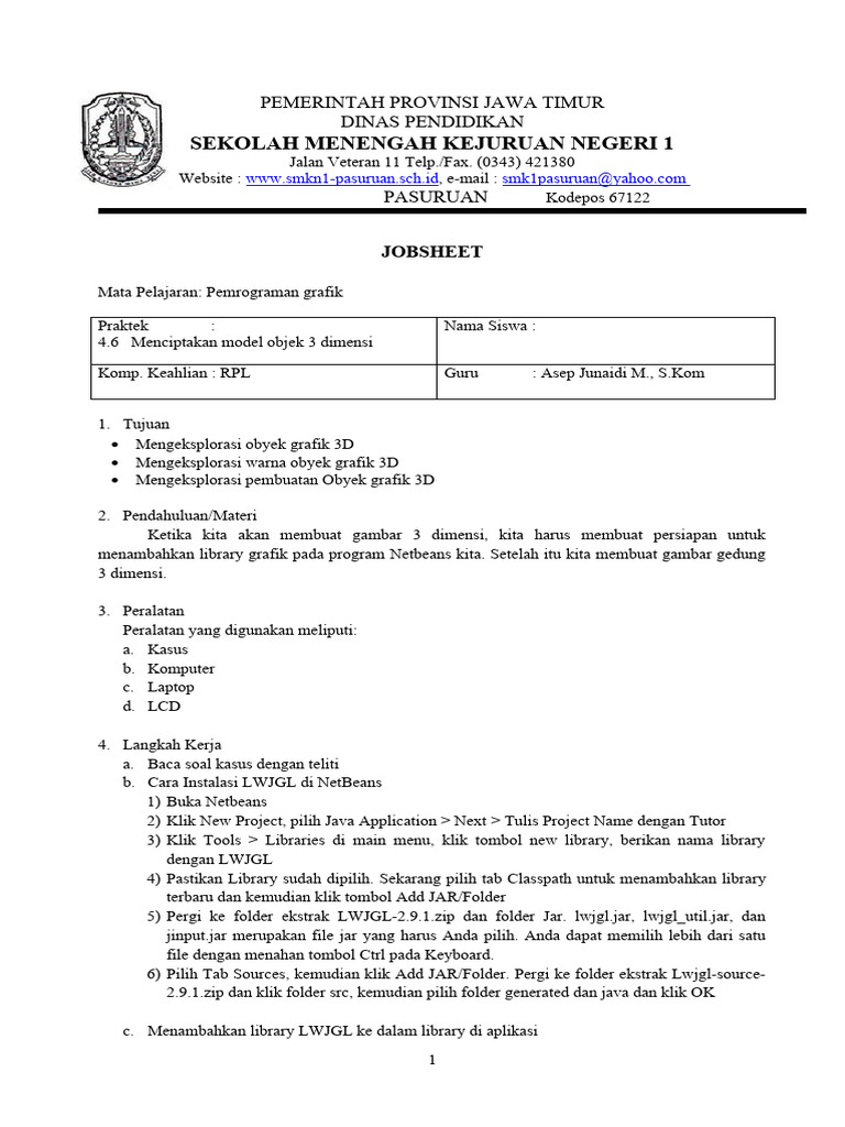 Jobsheet Membuat Gedung | PDF | Imaging | Computer Engineering