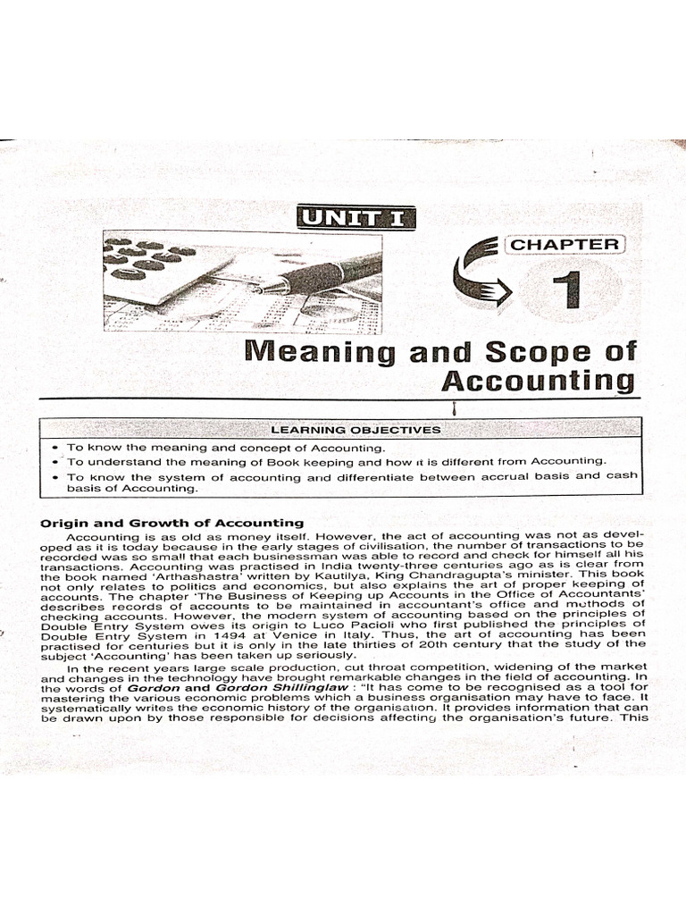 CLG Accounts Unit1 | PDF