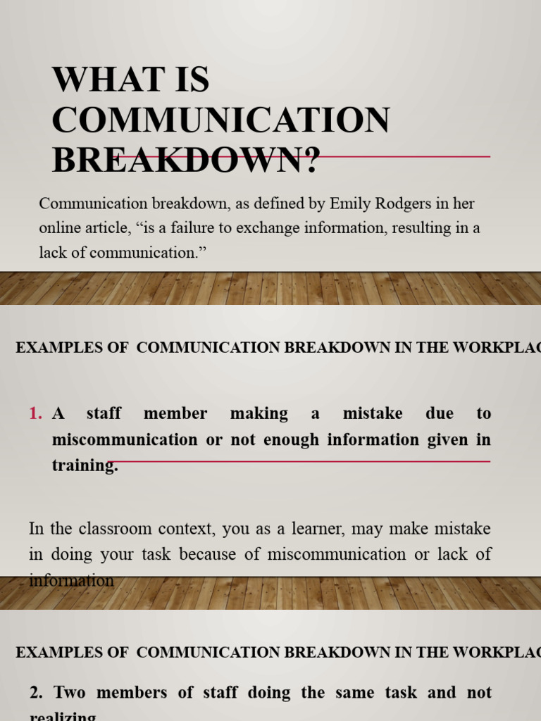 What Is Communication Breakdown | PDF | Communication | Nonverbal ...
