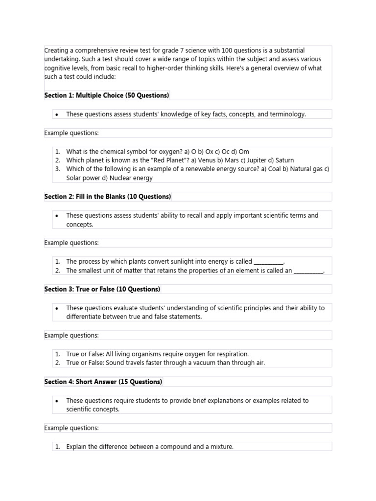 Review Test Science | PDF | Chemistry | Earth