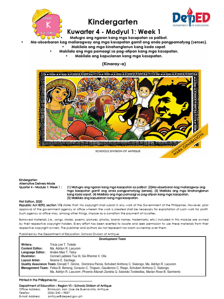 Q4-Module-1-Week-1 kindergarten | PDF