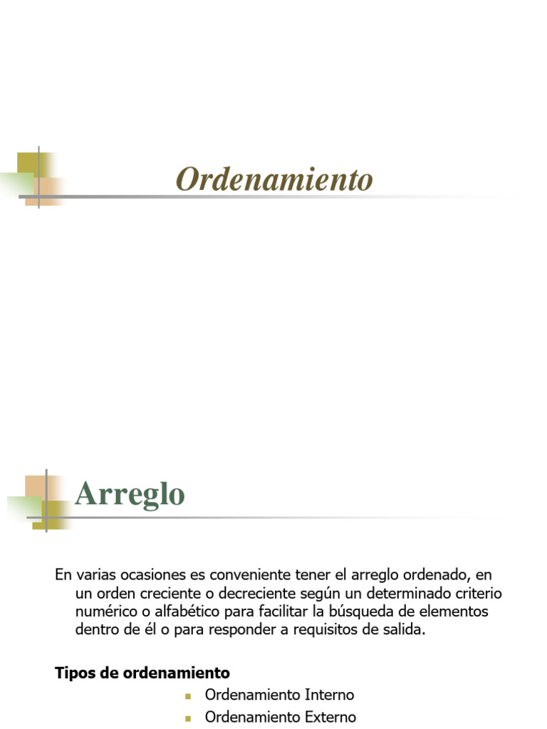 Metodos De Ordenamiento Pdf Algoritmos Y Estructuras De Datos Algoritmos