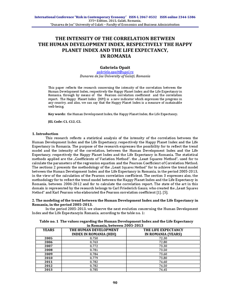 Correlation HPI and HDI | PDF | Human Development Index | Life Expectancy