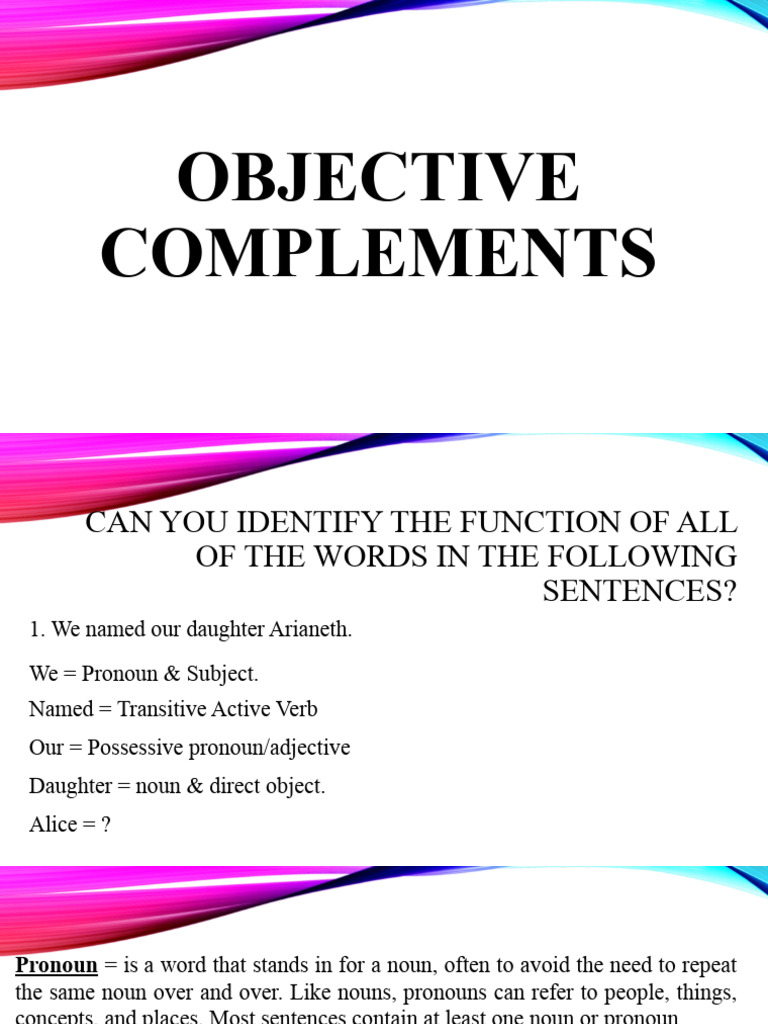 Objective Complements | PDF | Noun | Verb