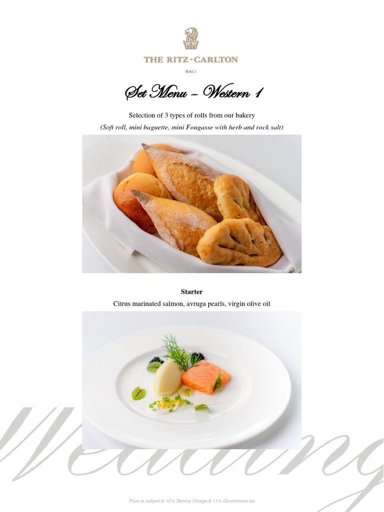 (2023) Reception Package Set Menu | PDF | Foods | Cuisine