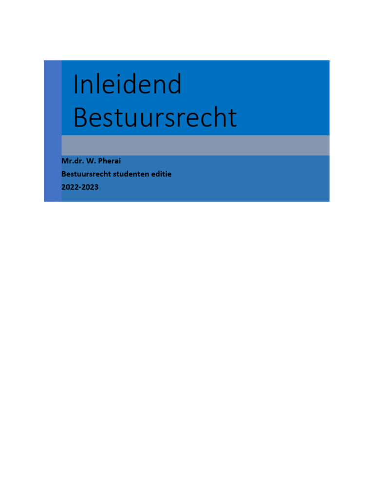 Bestuursrecht Studenten Versie 3 | PDF