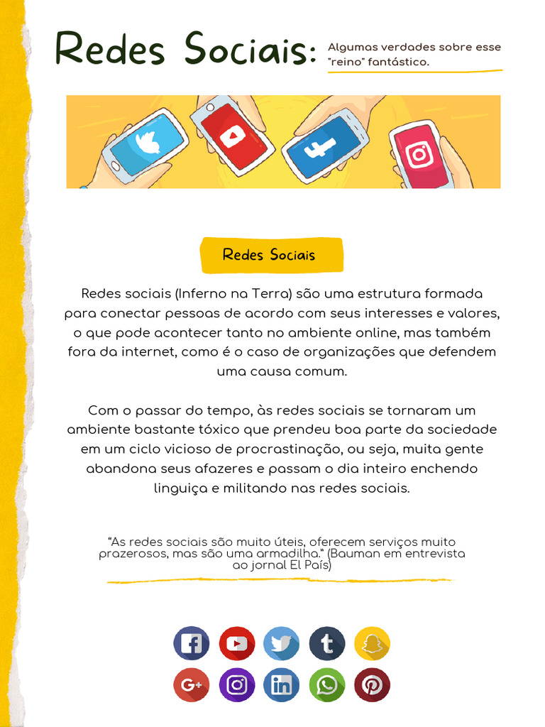 Crônica Redes Sociais | PDF | Rede social | Sociedade