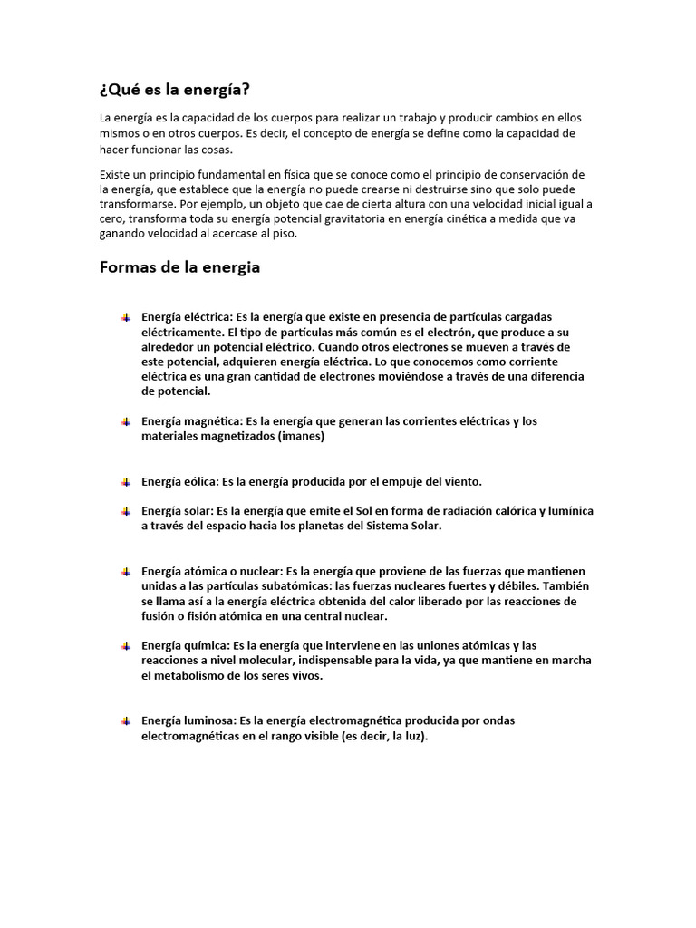 Energia y Formas de La Energia | PDF