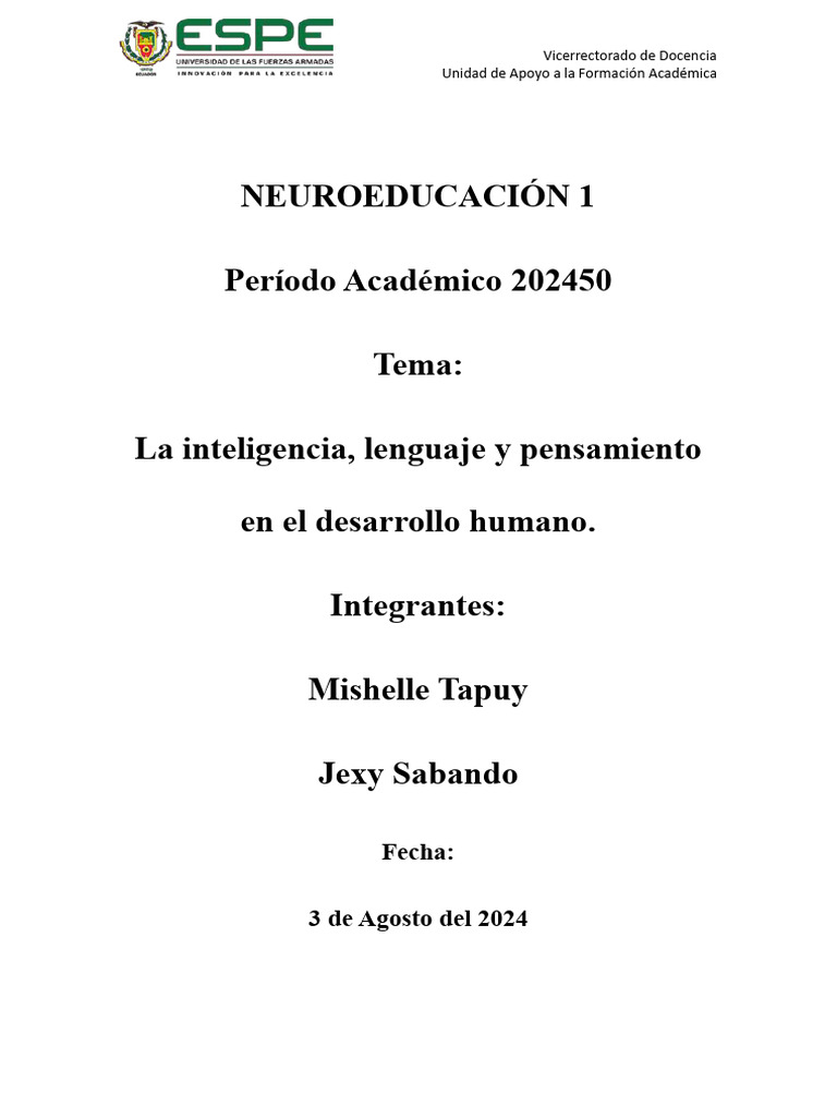 A2 KathrineTapuy JexySabando 13997 4to | PDF | Pensamiento | Inteligencia