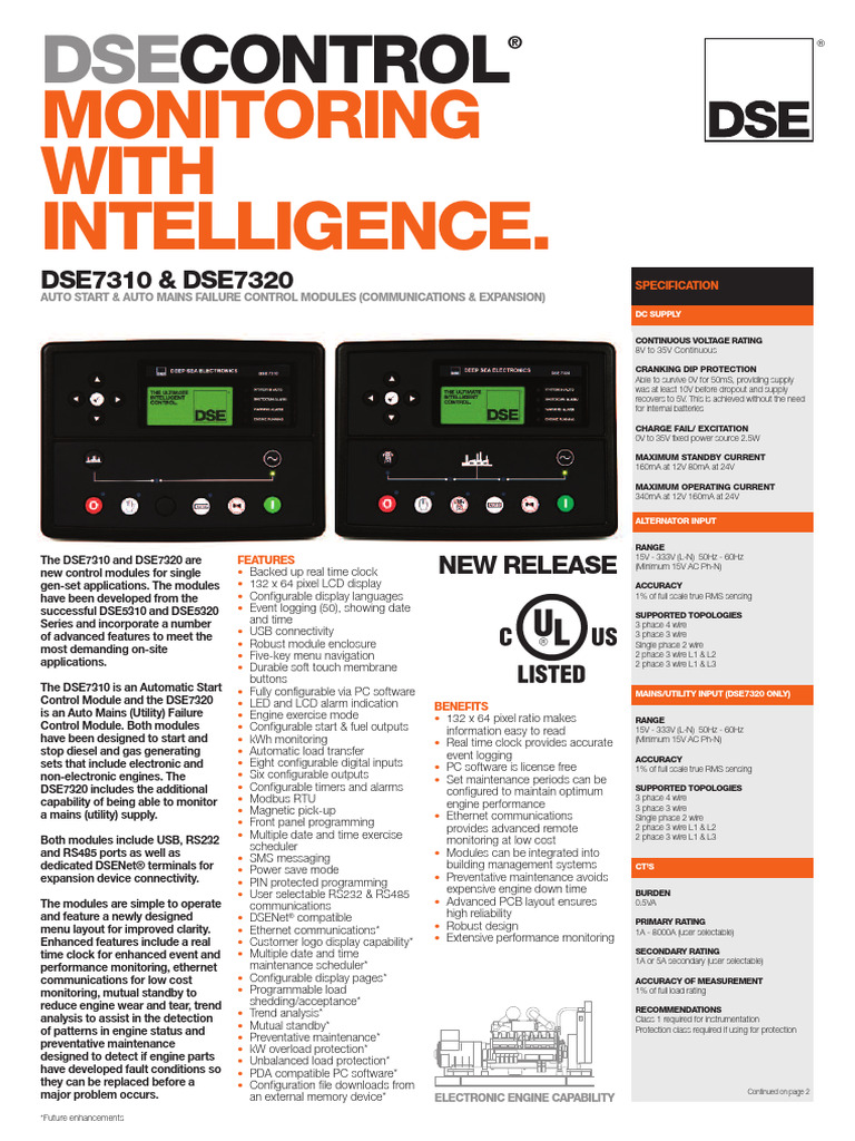 DSE 7310-7320 Data Sheet | PDF | Modem | Amplifier