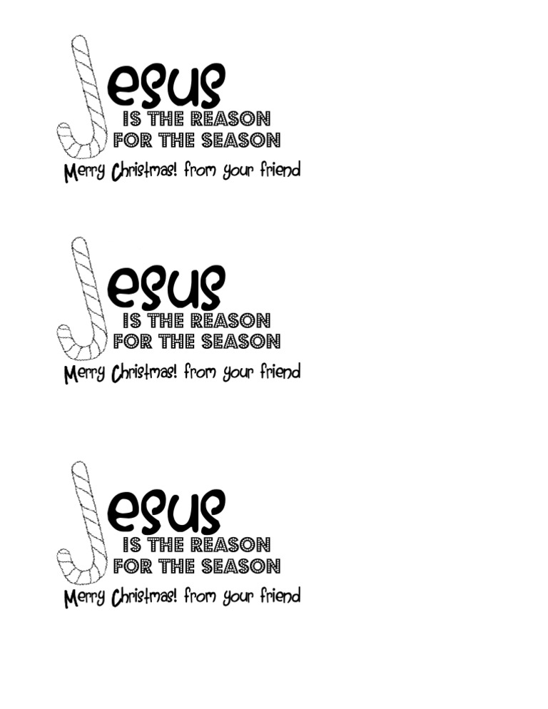 Jesus Candy Cane Tag From MamaHall | PDF