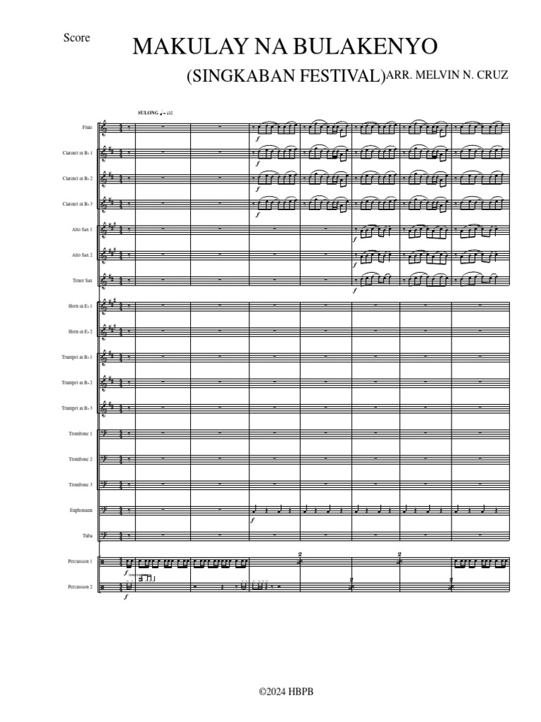 Makulay Na Bulakenyo (Singkaban Festival) For Band | PDF | Hauteur ...