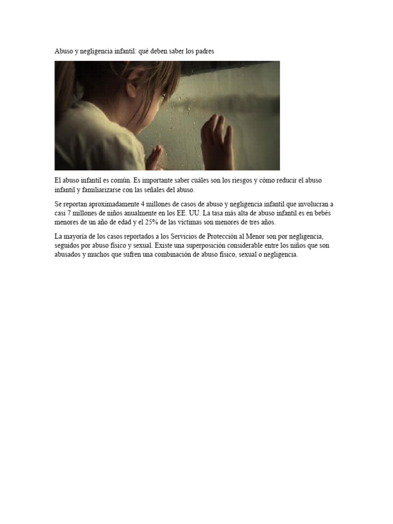 Guía para Padres sobre Abuso Infantil | PDF
