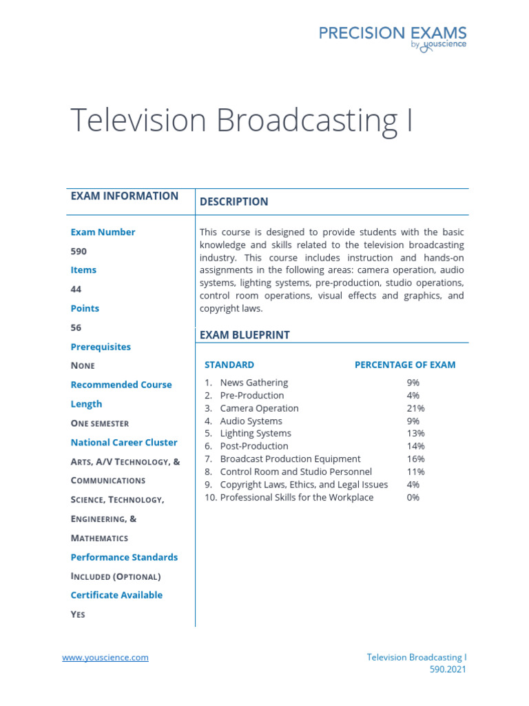 Television Broadcasting I - 590 | PDF | Camera | Imaging