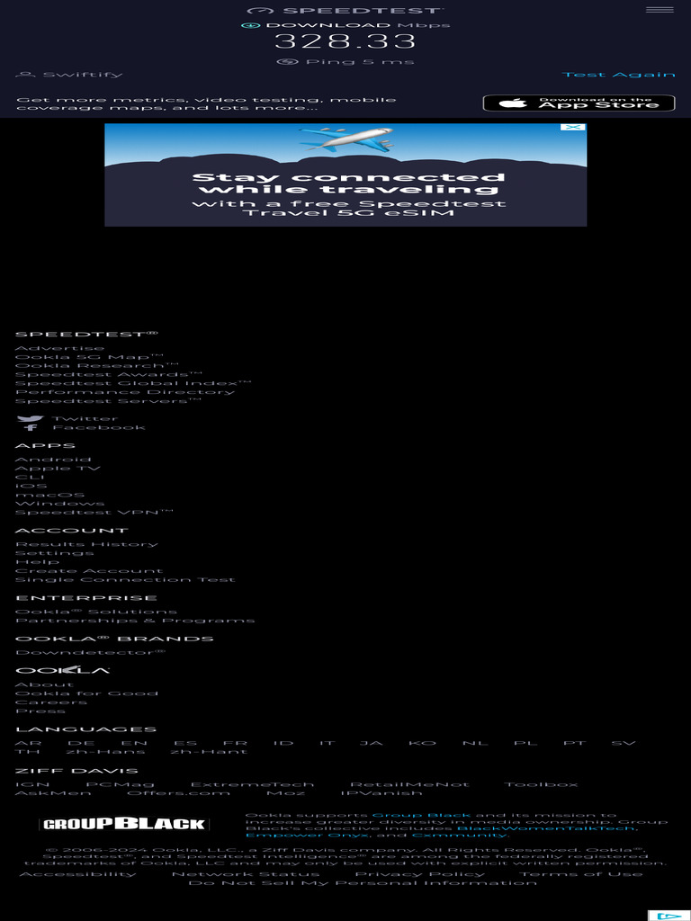 Speedtest by Ookla - The Global Broadband Speed Test | PDF