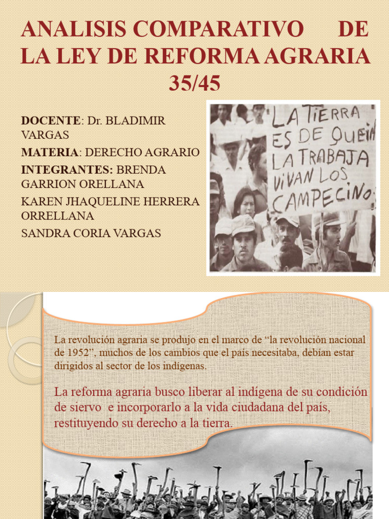 ANALISIS COMPARATIVO DE LA LEY DE REFORMA AGRARIAffff | PDF | Reforma agraria | Judicaturas