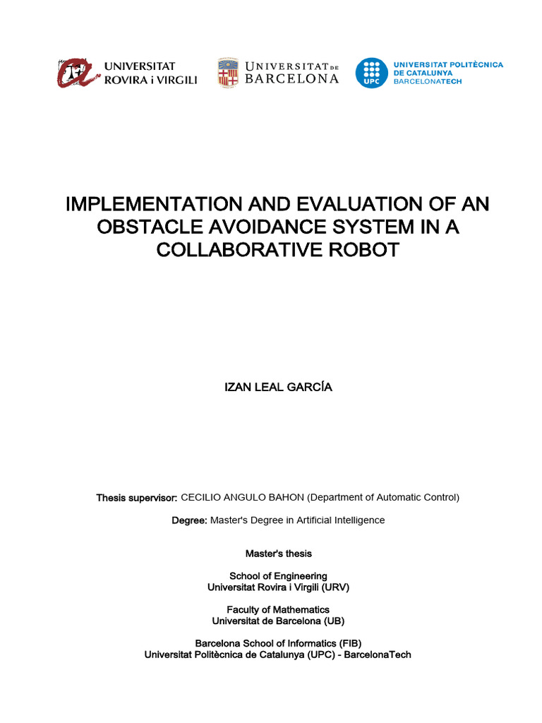 Obstacle Avoidance System Pdf Lidar Robot