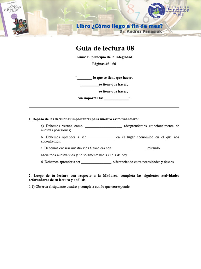 08 Guia de Lectura CLLAFM | PDF