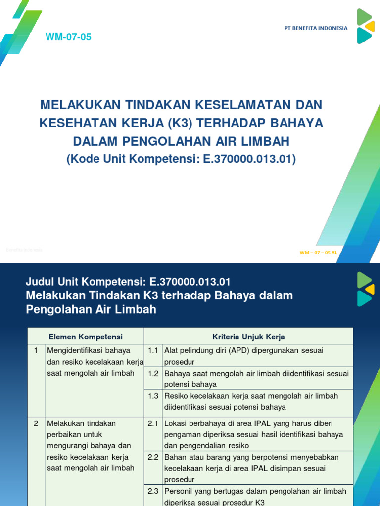 WM-07-05 Tindakan Keselamatan - Kesehatan Kerja (K3) | PDF