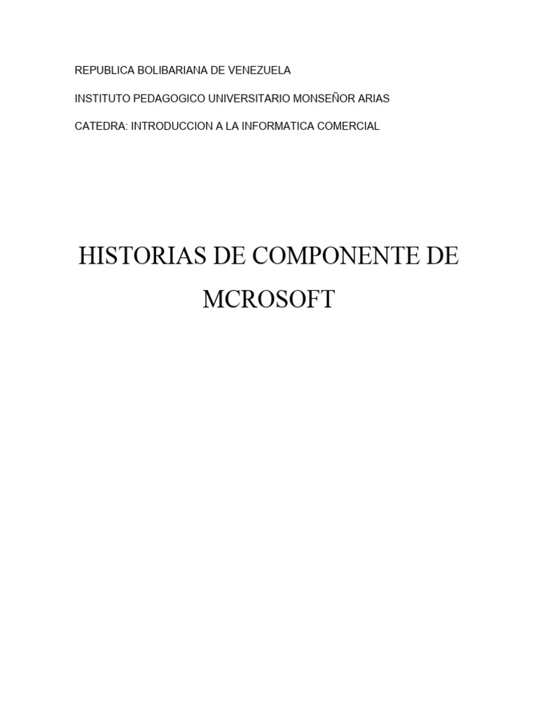 Hitorias de Componente de Microsoft | PDF | Microsoft | Microsoft PowerPoint