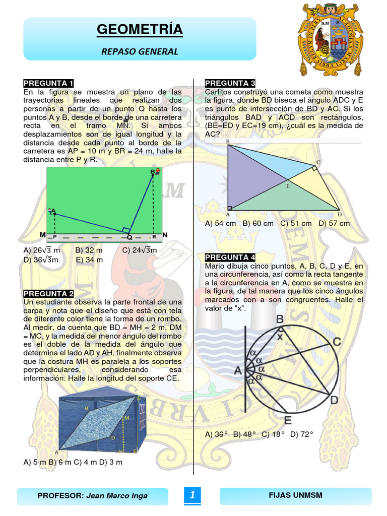 Repaso General - Geometría | PDF | Triángulo | Geometría del plano euclidiano