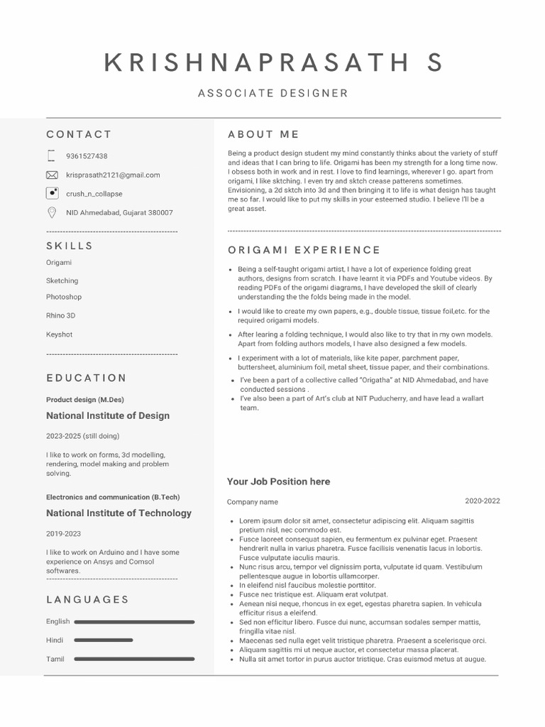 Krishnaprasath Ori CV | PDF