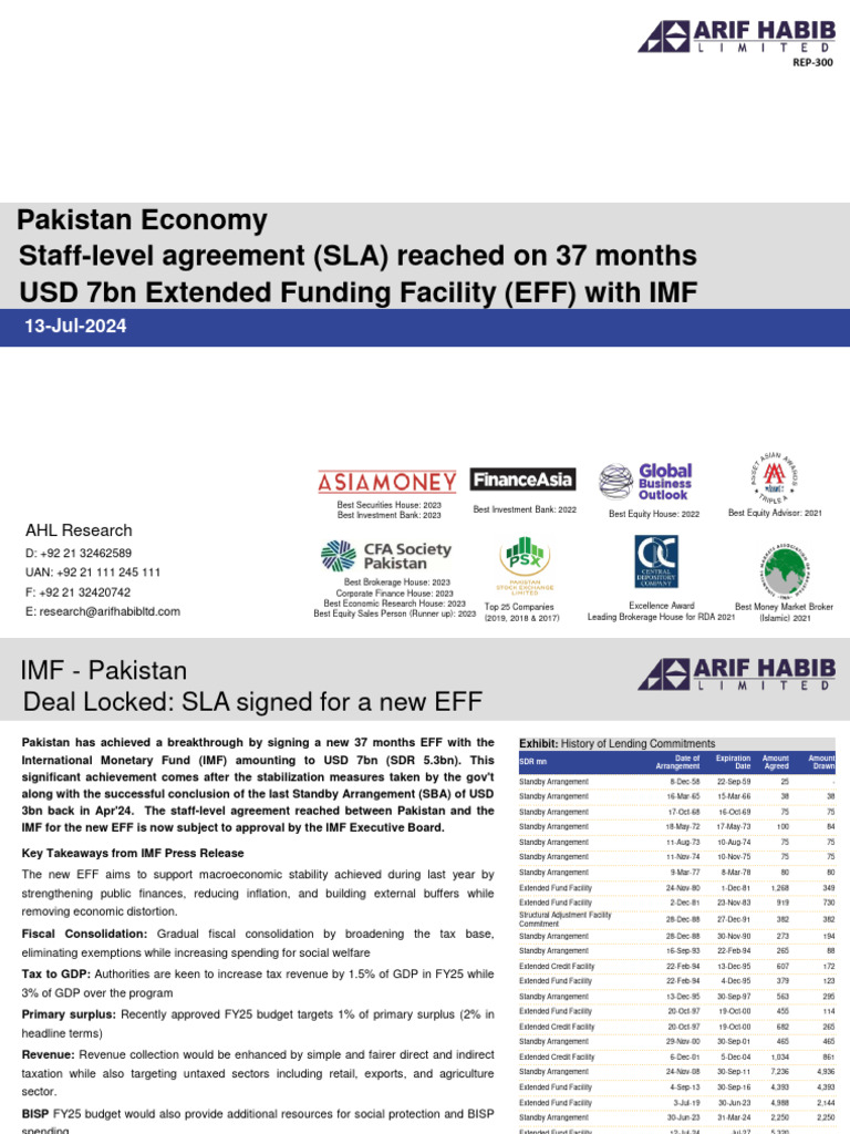 Pakistan's IMF EFF Agreement Insights | PDF | Taxes | Valuation (Finance)