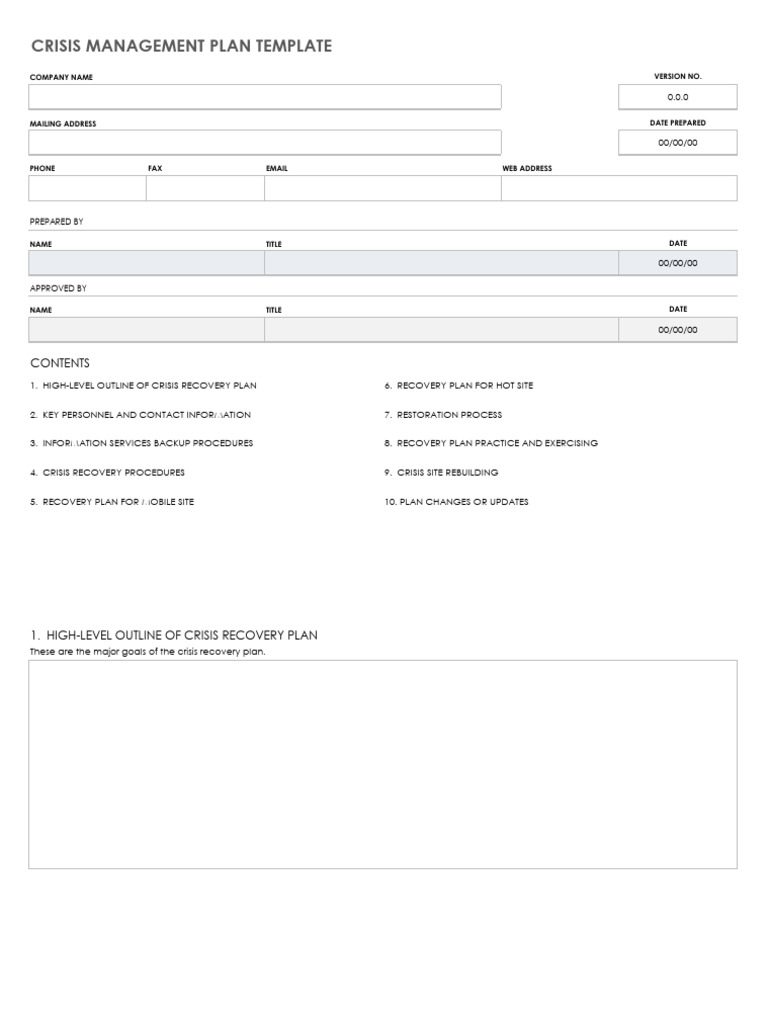 Crisis Management Plan 003 | PDF | Crisis Management | Information