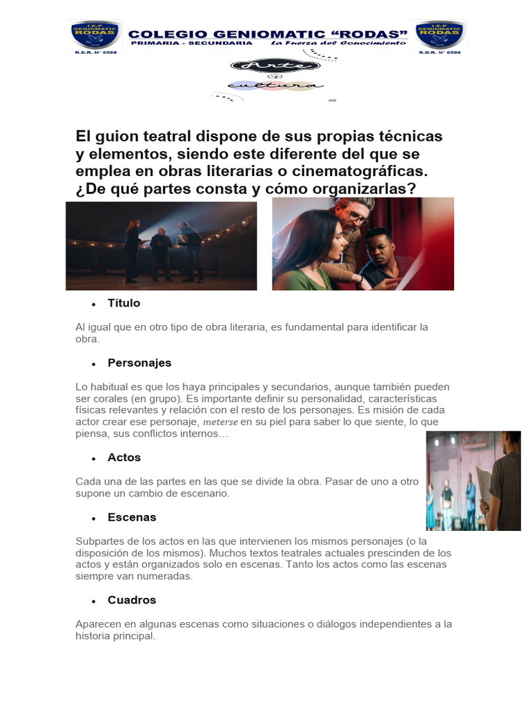 Estructura del Guion Teatral | PDF