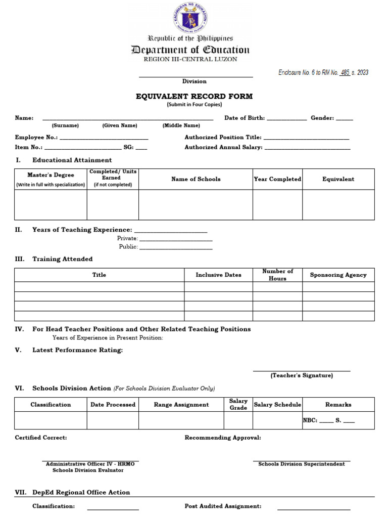 New-ERF-Form | PDF | Teachers | Salary