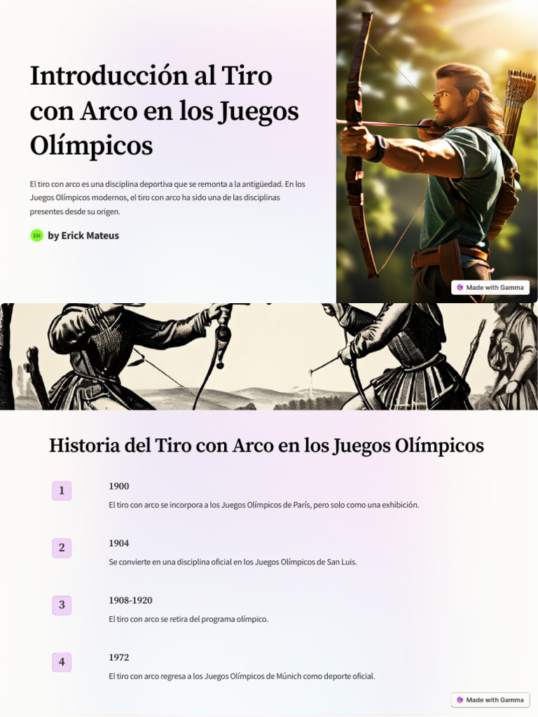 Tiro Con Arco en Los Juegos Olimpicos | PDF | Tiro al arco | Arco y flecha