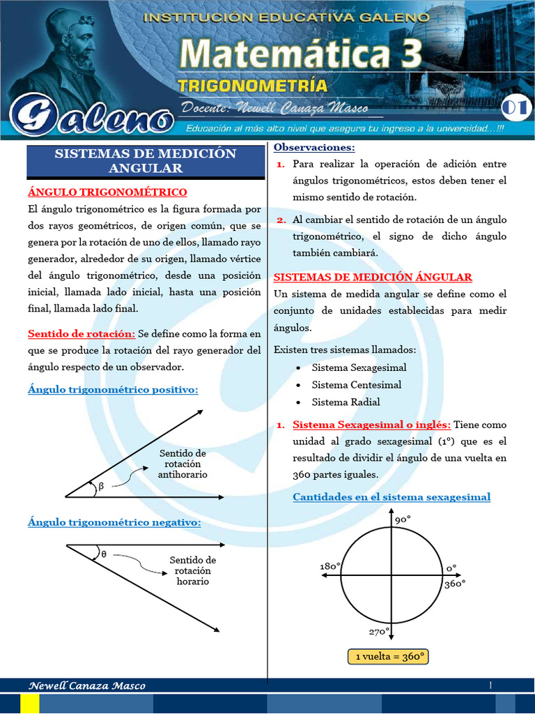 TRIGO_3RO_TRIMESTRE I_A2024 | PDF | Ángulo | Curva