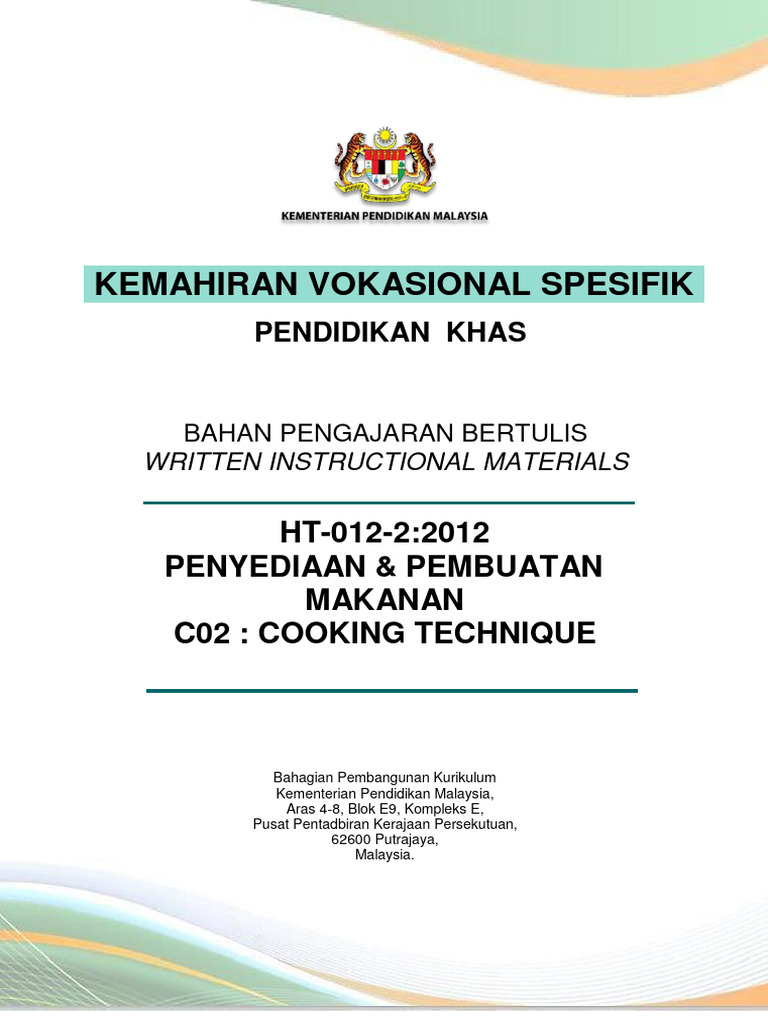 C02 - Cooking Technique (Versi BPK) | PDF | Cooking | Grilling