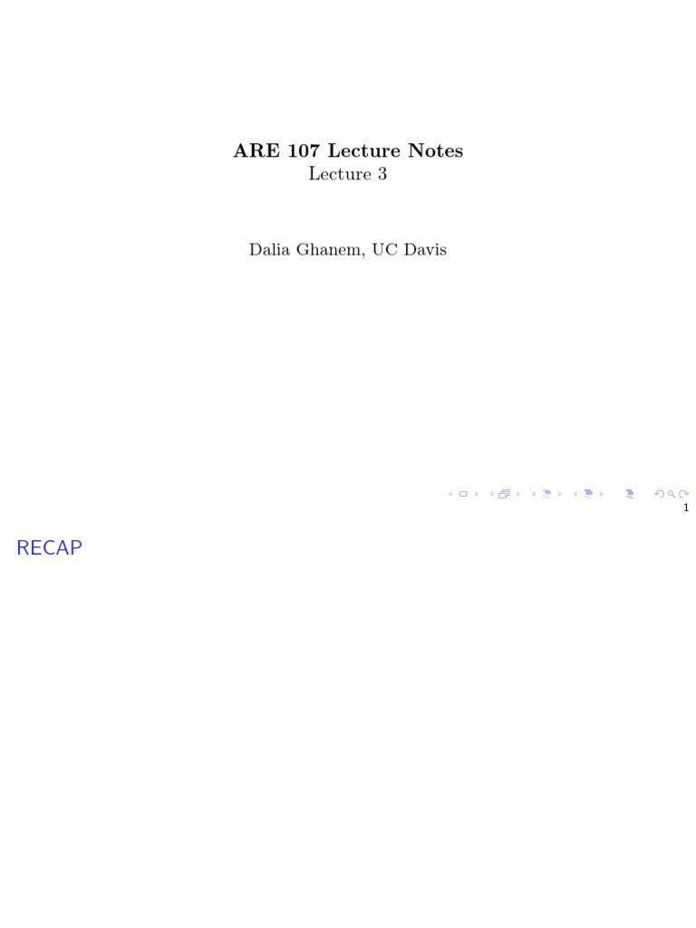 ARE107 L3 Detailed | PDF | Linear Regression | Ordinary Least Squares