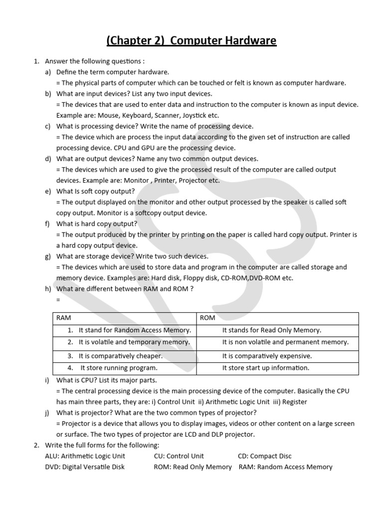 COMPUTER HARDWARE (Chapter 2) | PDF | Computer Data Storage | Computer Hardware